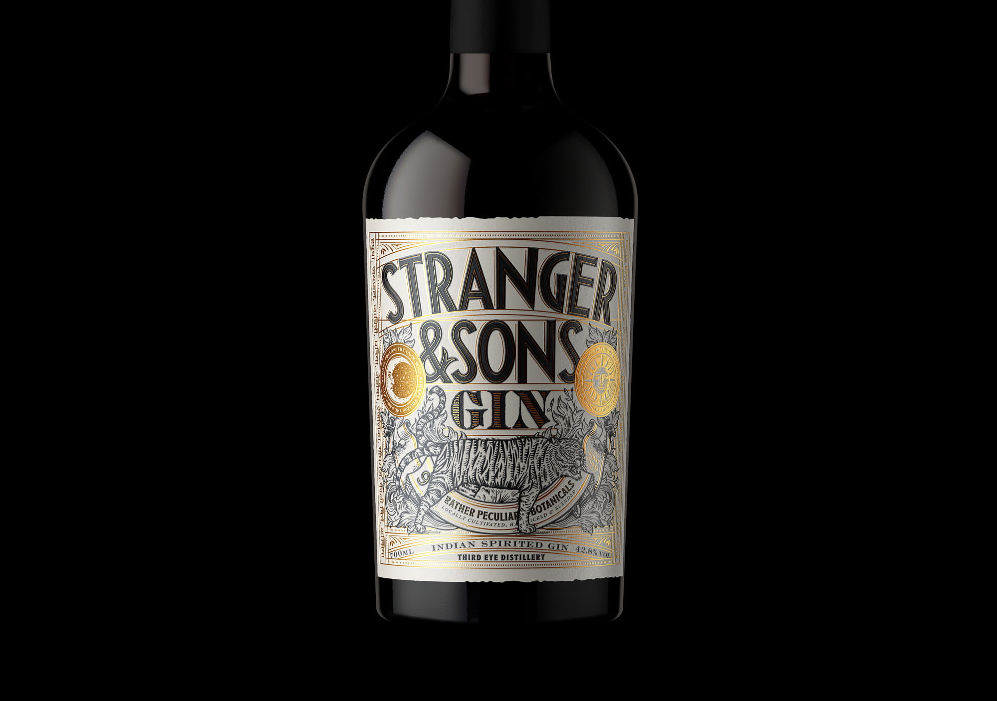 Stranger & Sons Gin - Oveja & Remi - Premium Label Design for Indian Gin