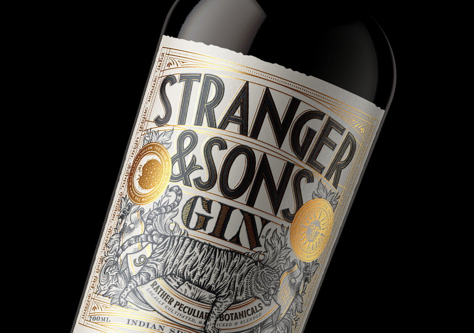 Stranger & Sons Gin - Oveja & Remi - Premium Label Design for Indian Gin